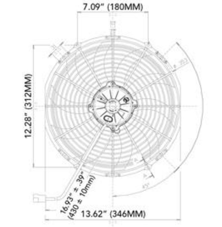 Купить Вентилятор втягивающий (за радиатором) 13" (330mm) 3012 м3/ч ...